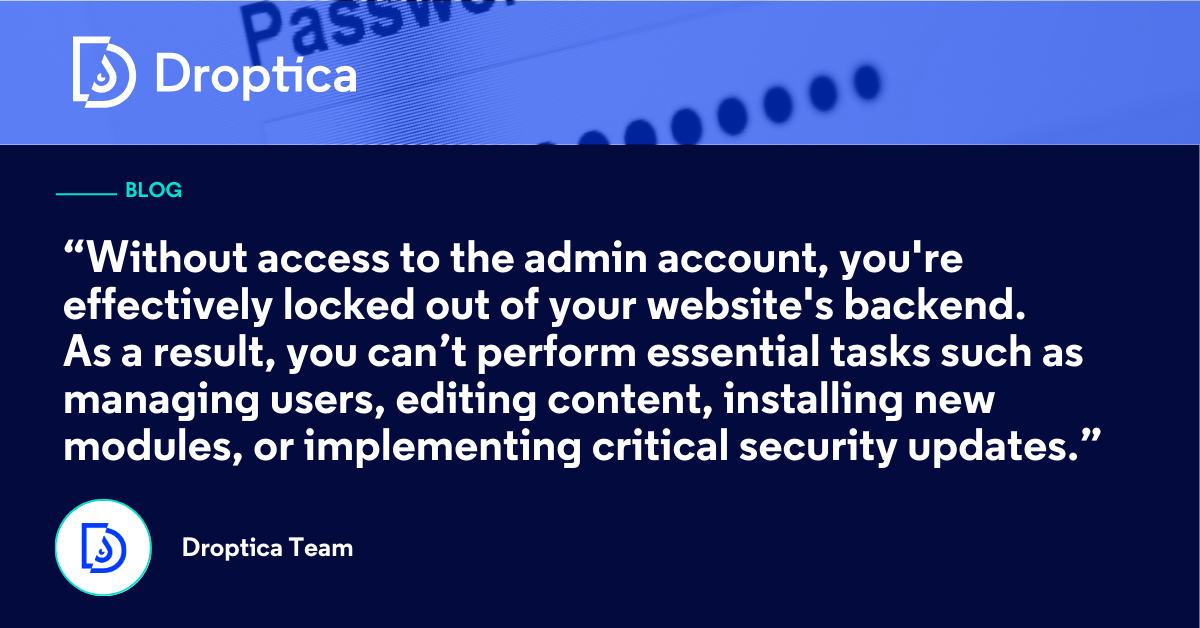 How to reset the Drupal admin password? | Droptica